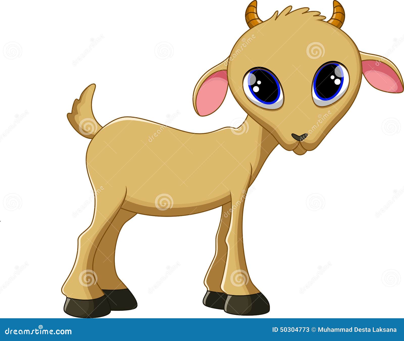 Cute goat cartoon stock illustration. Illustration of farmyard - 50304773