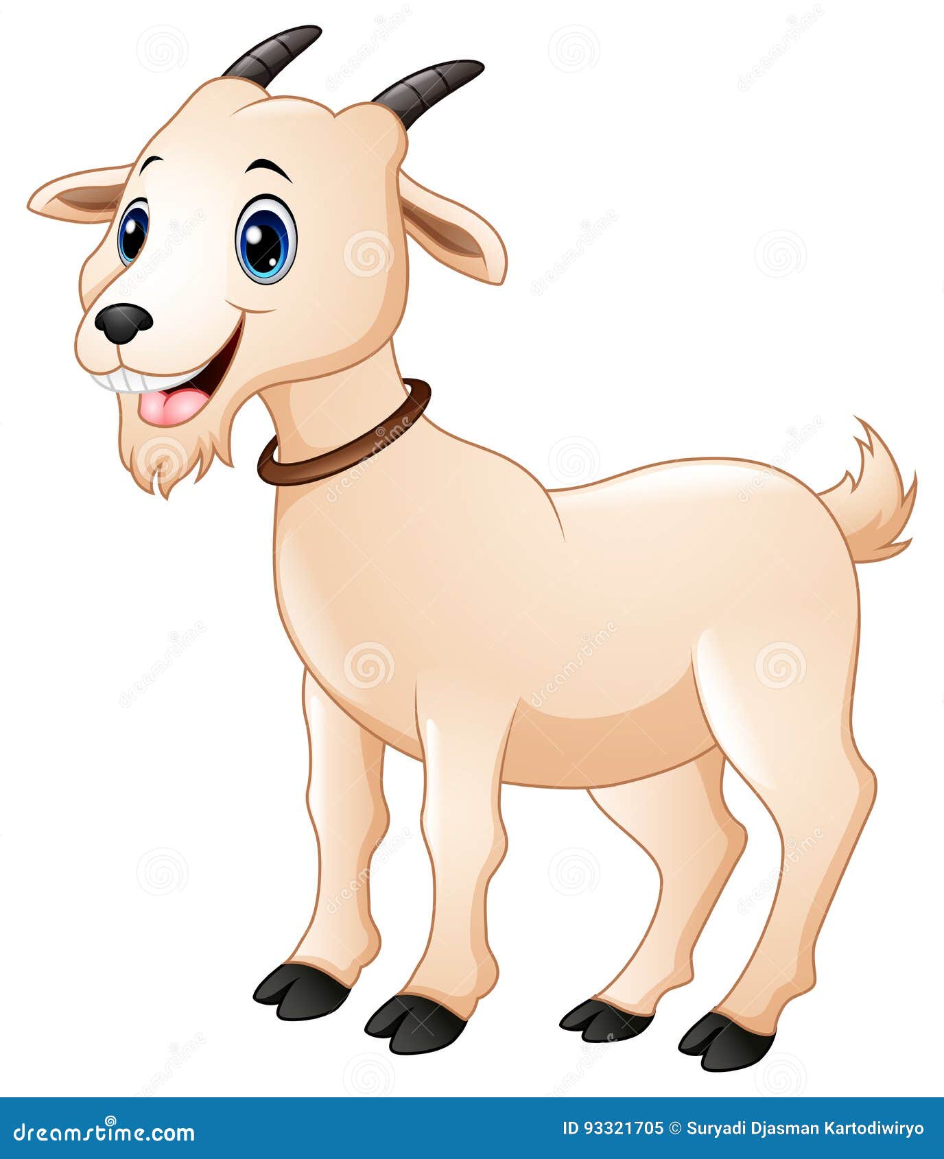 Cute goat cartoon stock vector. Illustration of isolated - 93321705
