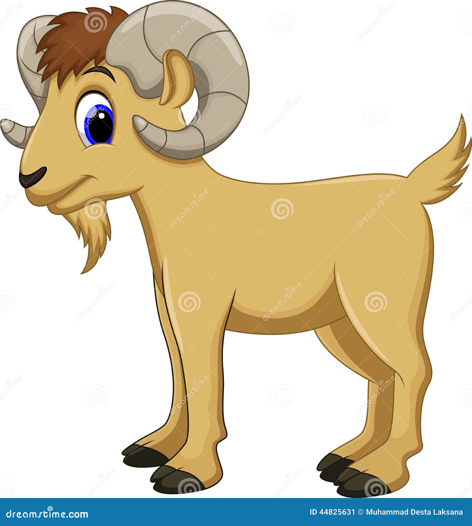 Cute Goat Cartoon Stock Illustration - Image: 44825631