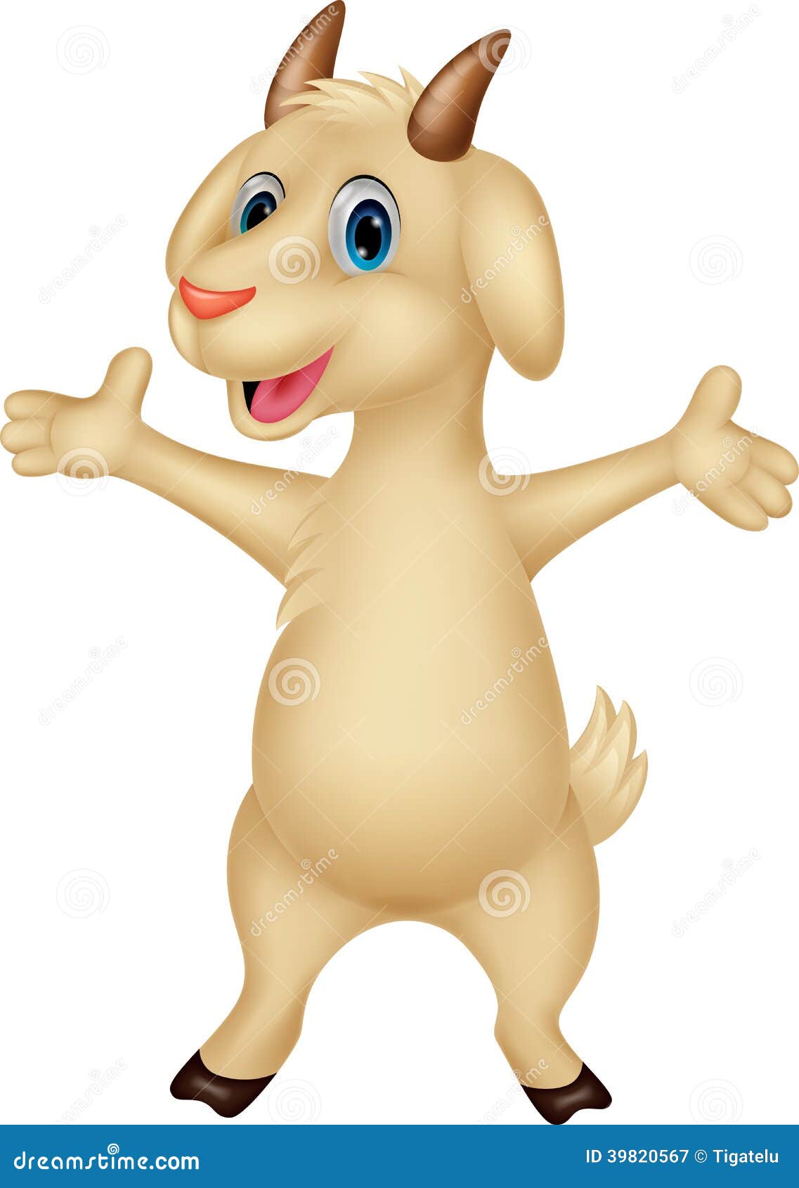 Cute goat cartoon posing stock vector. Illustration of mammal - 39820567