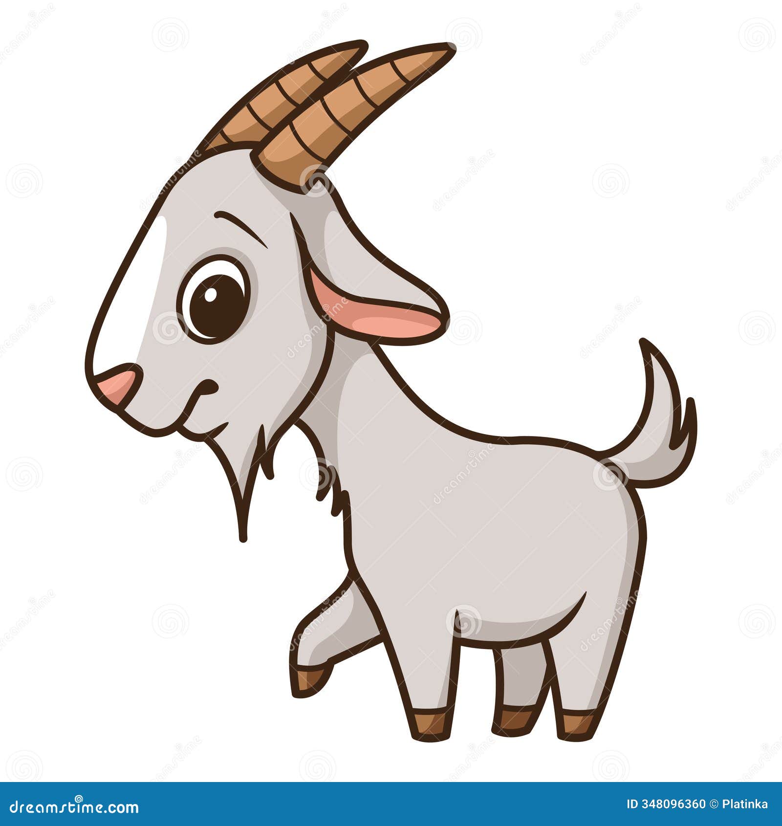 Cute Goat Cartoon Character With Folder Stock Illustration ...