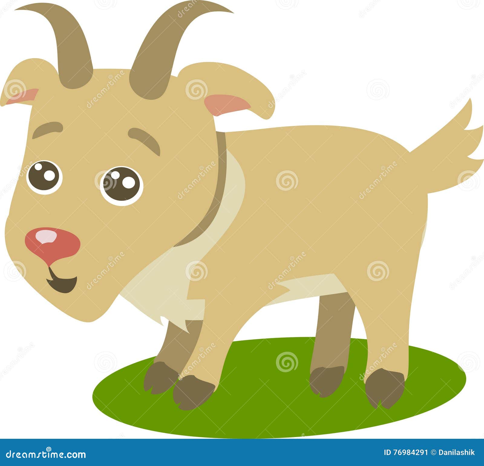 Cute Goat Cartoon stock vector. Illustration of lovable - 76984291