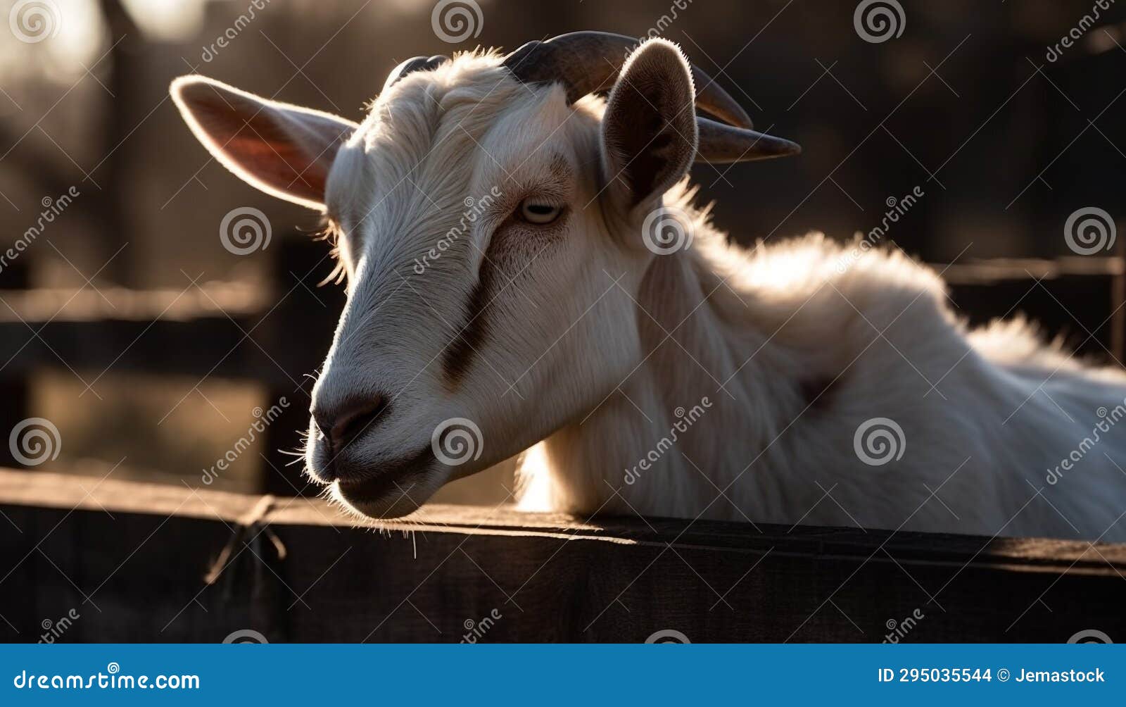 Cute Goat Grazing in Meadow, Looking at Camera with Curiosity Generated ...
