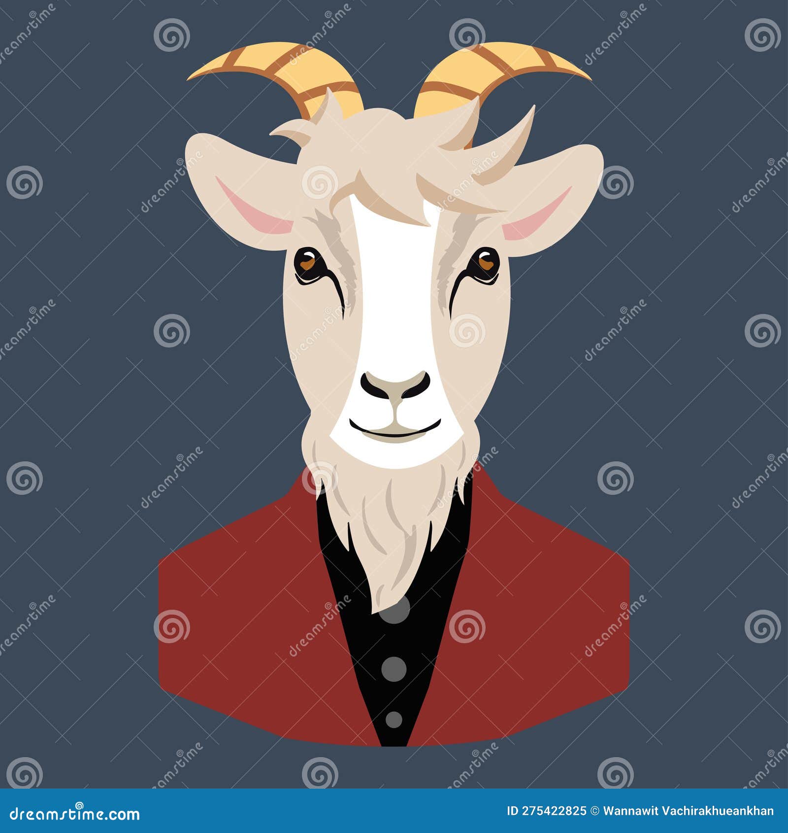 Cute Goat Head Businessman Cartoon Stock Vector - Illustration of cute ...