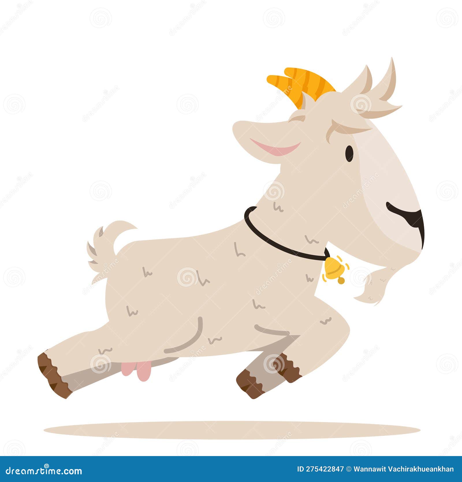 Cute Goat Running Cartoon Vector Stock Vector - Illustration of ...