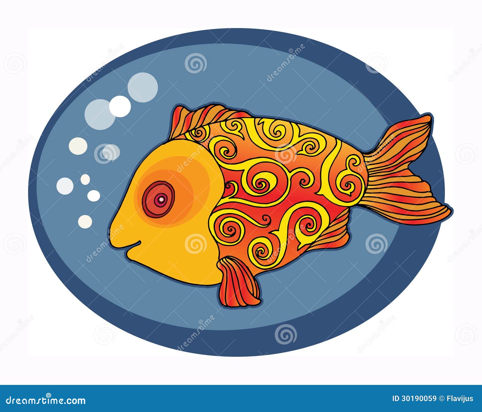 Cute Gold Fish stock vector. Illustration of aquatic - 30190059