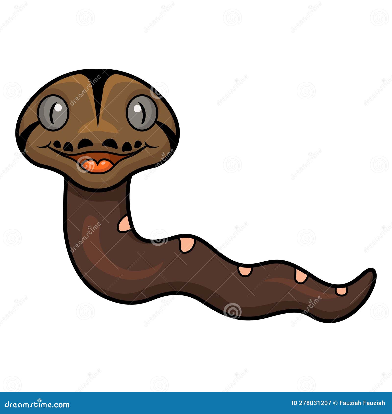 Cute Golden Child Phantom Reticulatus Python Cartoon Stock Vector ...