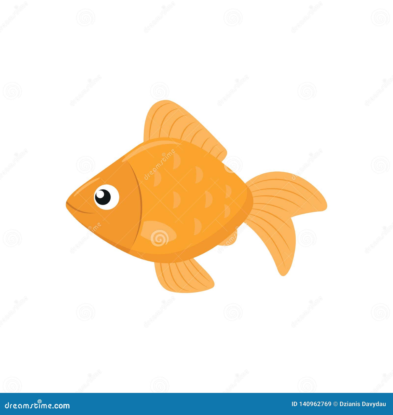 Cute goldfish icon stock vector. Illustration of beautiful - 140962769