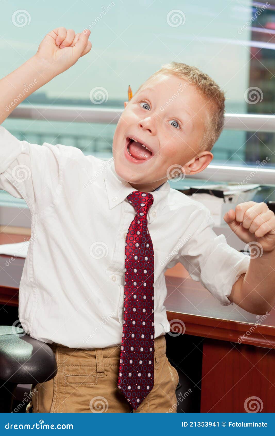 Cute goofy boy in office stock image. Image of mischievous - 21353941