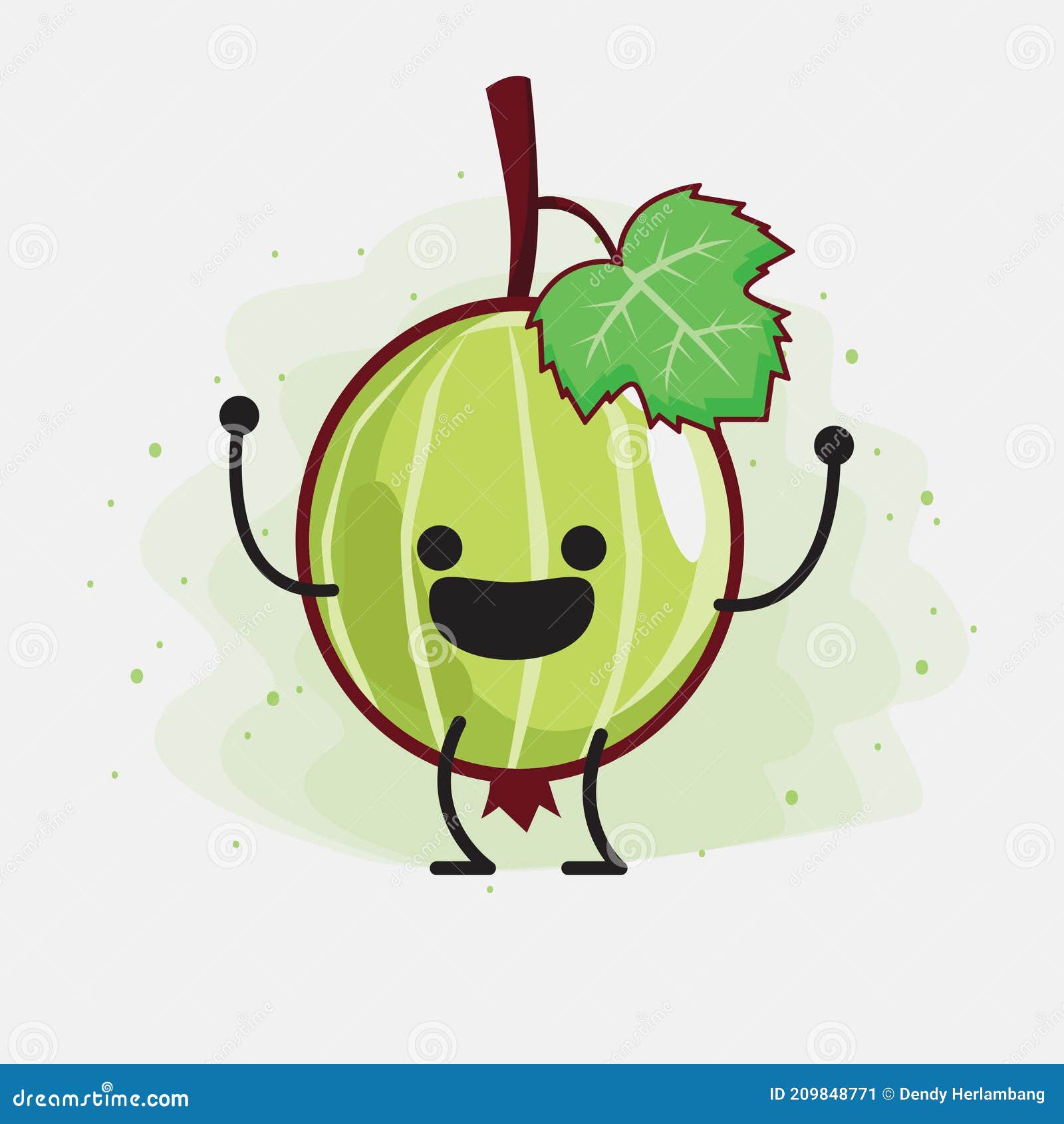 Cute Gooseberry Fruit Mascot Character Illustration Stock Vector ...
