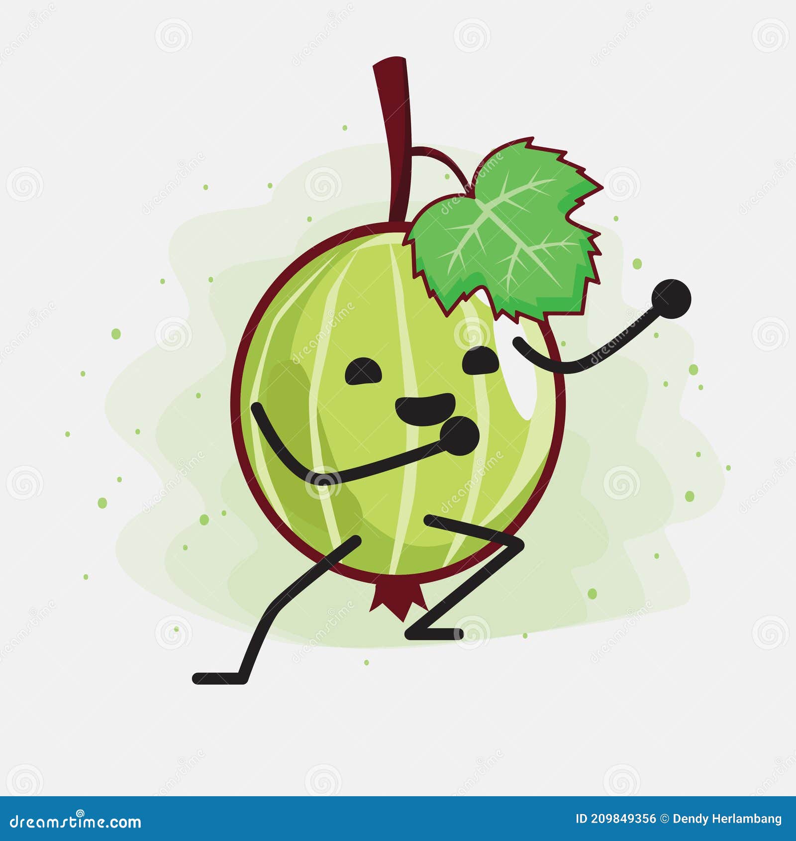 Cute Gooseberry Fruit Mascot Character Illustration Stock Vector ...