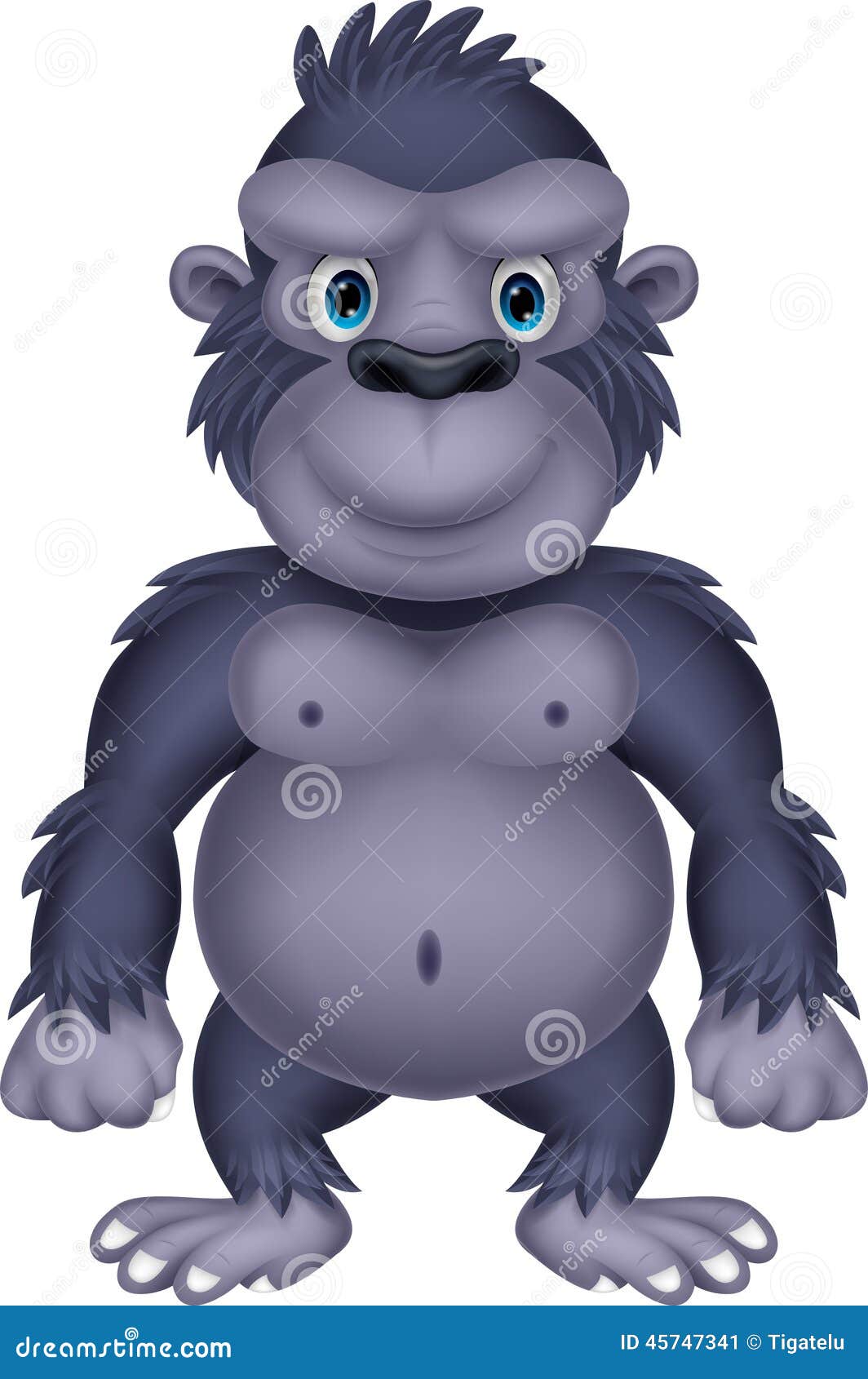 Cute Gorilla cartoon stock vector. Illustration of posing - 45747341