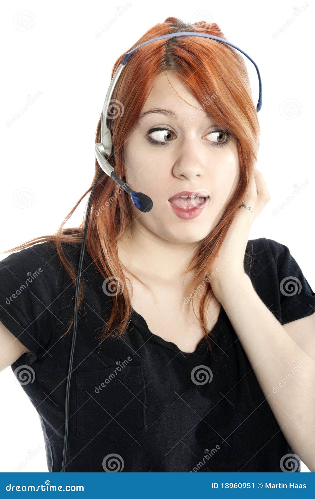 Cute, Gossiping Receptionist Close-up Stock Image - Image of business ...