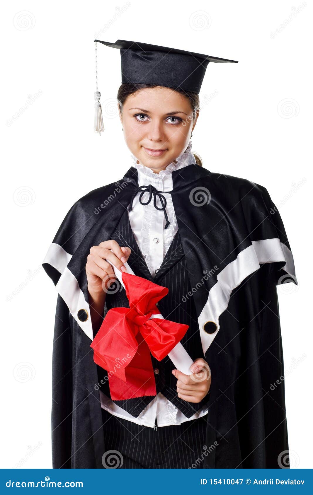 Cute Graduate with Certificate Stock Image - Image of college ...