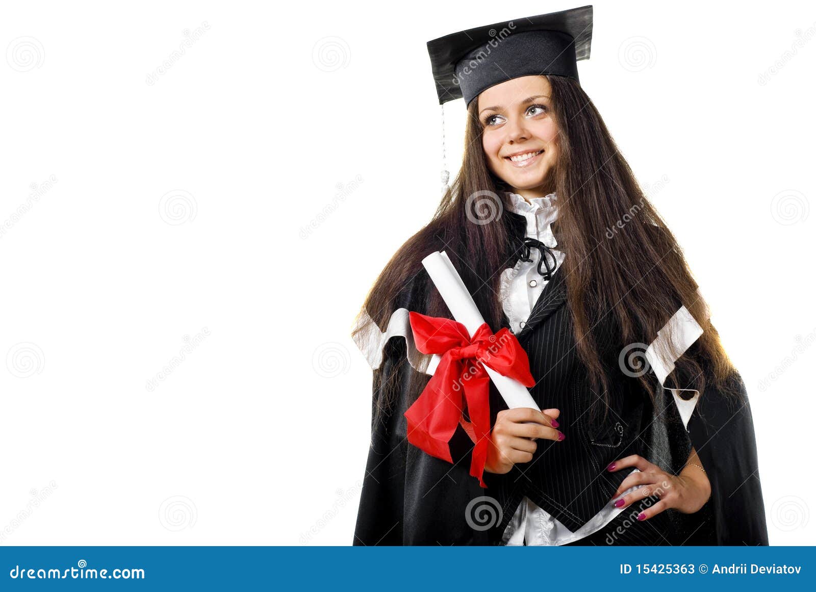 Cute Graduate with Certificate Stock Image - Image of happiness, adult ...