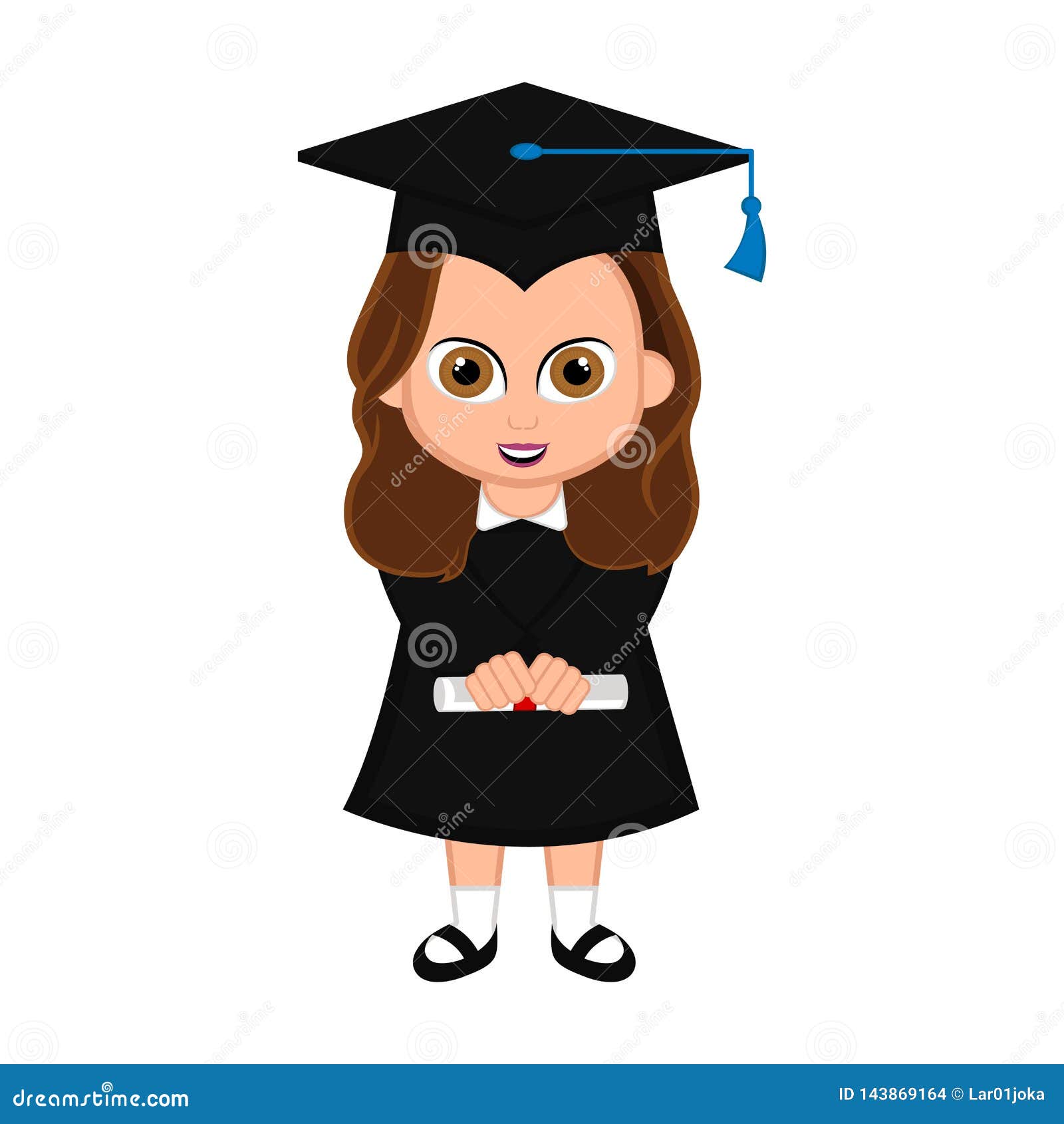 Cute graduated girl image stock vector. Illustration of beautiful ...