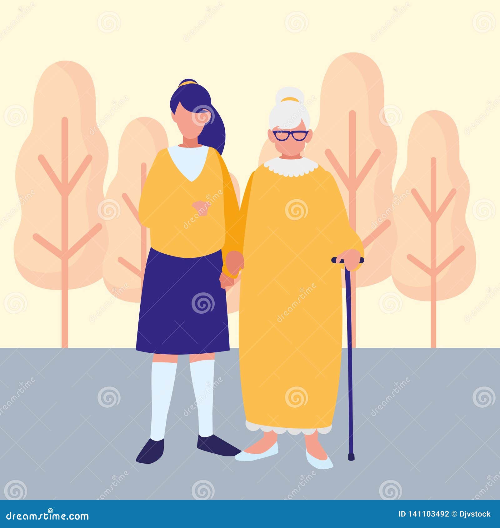 Cute Grandmother With Daughter Stock Vector Illustration Of Adult