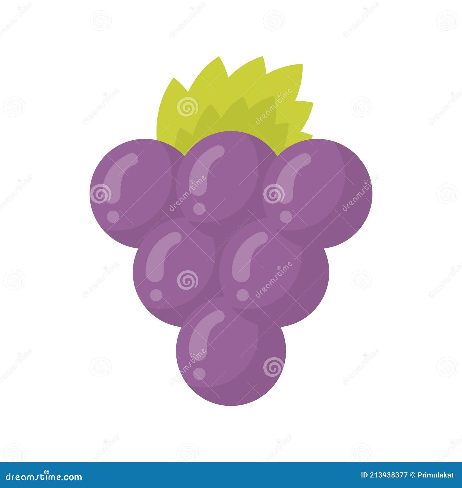 Cute Grape Fruit, Isolated Colorful Vector Icon Stock Vector ...