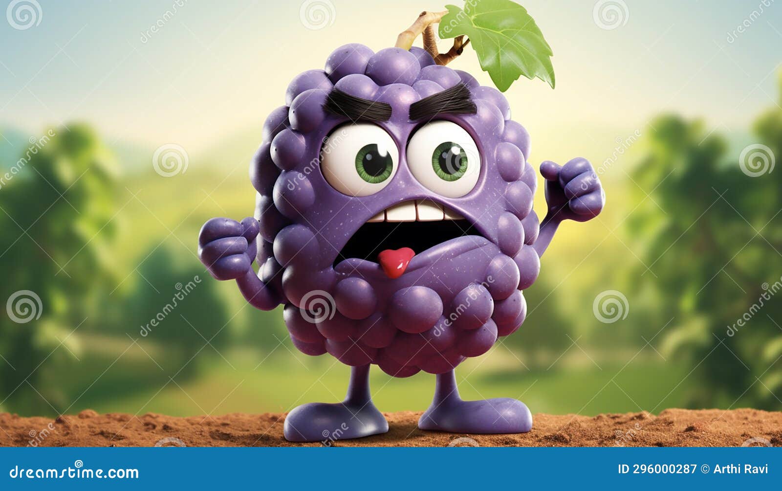 A Cute Grape Fruit on Suitable Background Stock Illustration ...