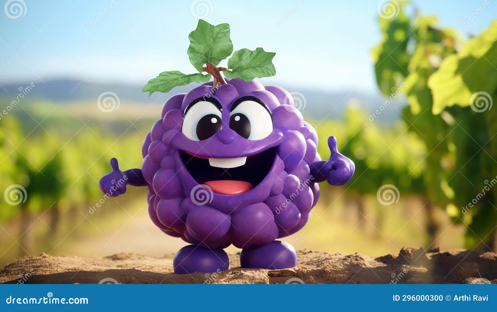 A Cute Grape Fruit on Suitable Background Stock Illustration ...