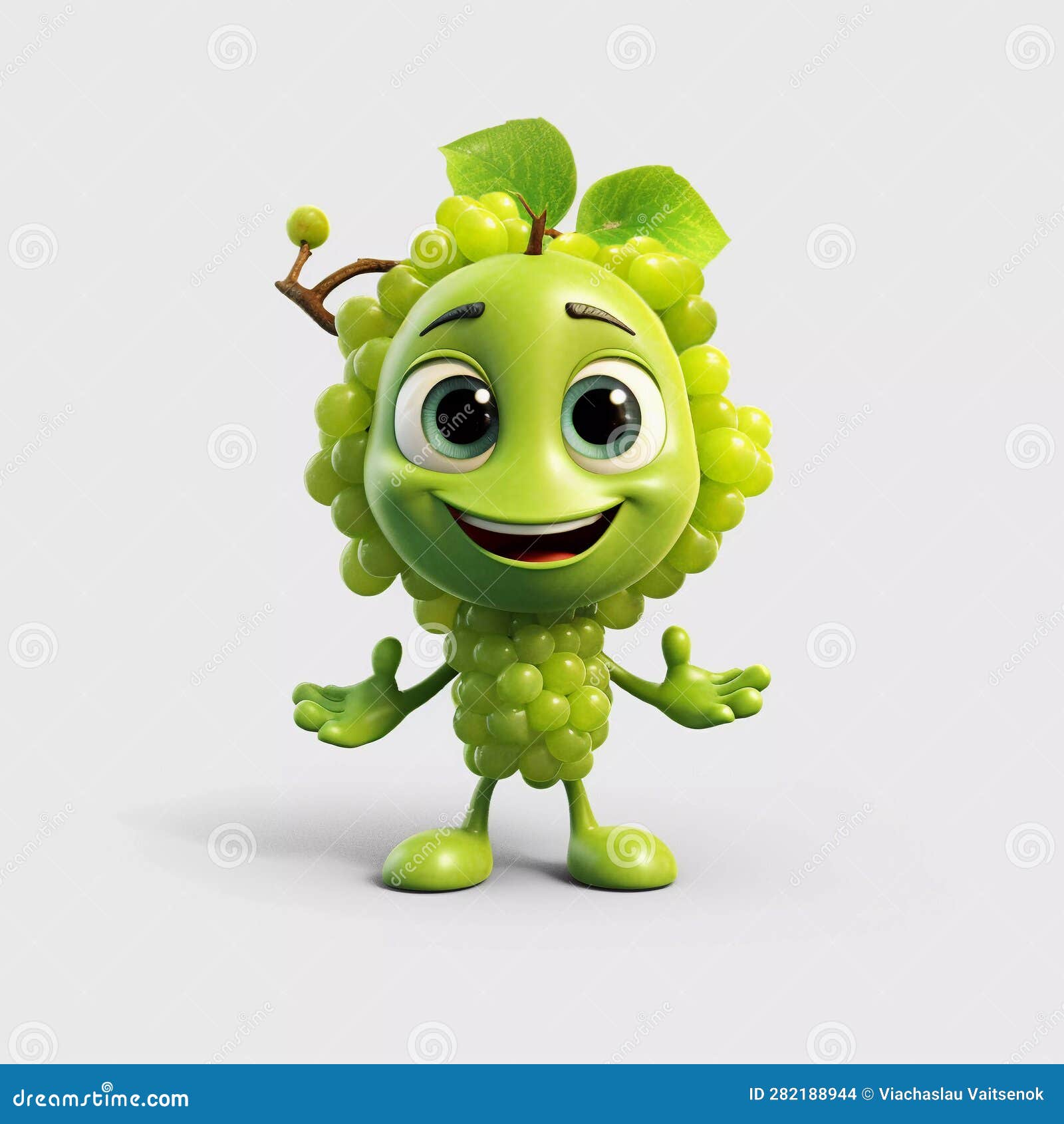 Cute Grape Happy Cartoon Character Stock Illustration - Illustration of ...