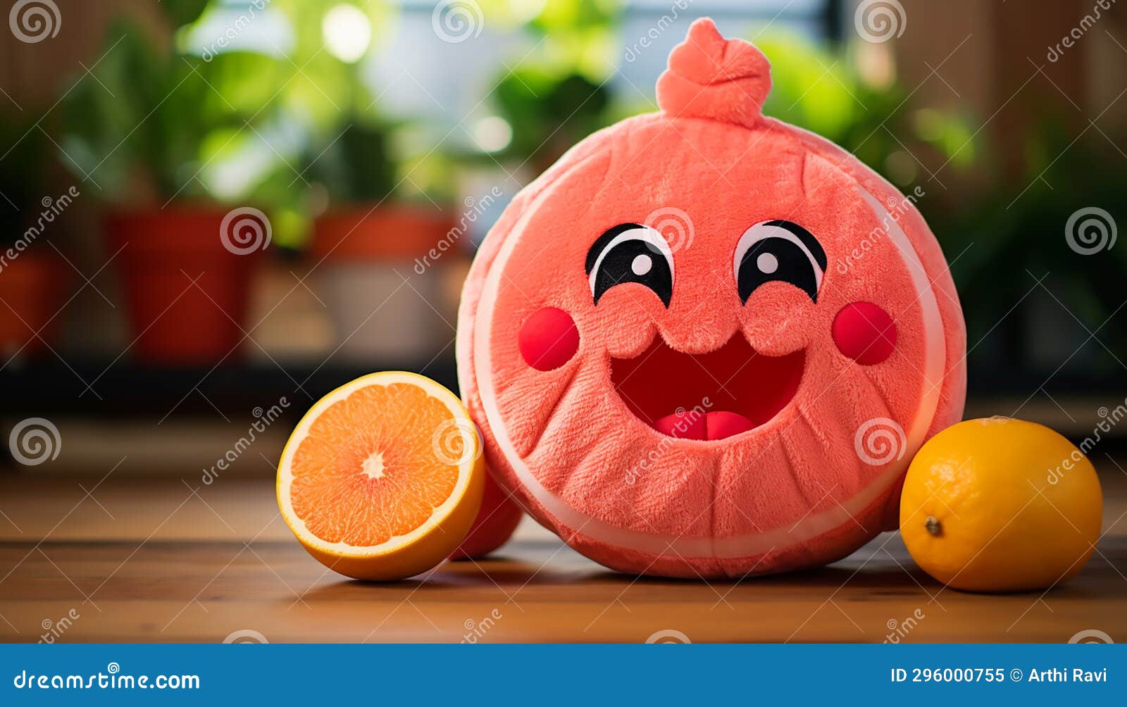 A Cute Grapefruit on Suitable Background Stock Illustration ...