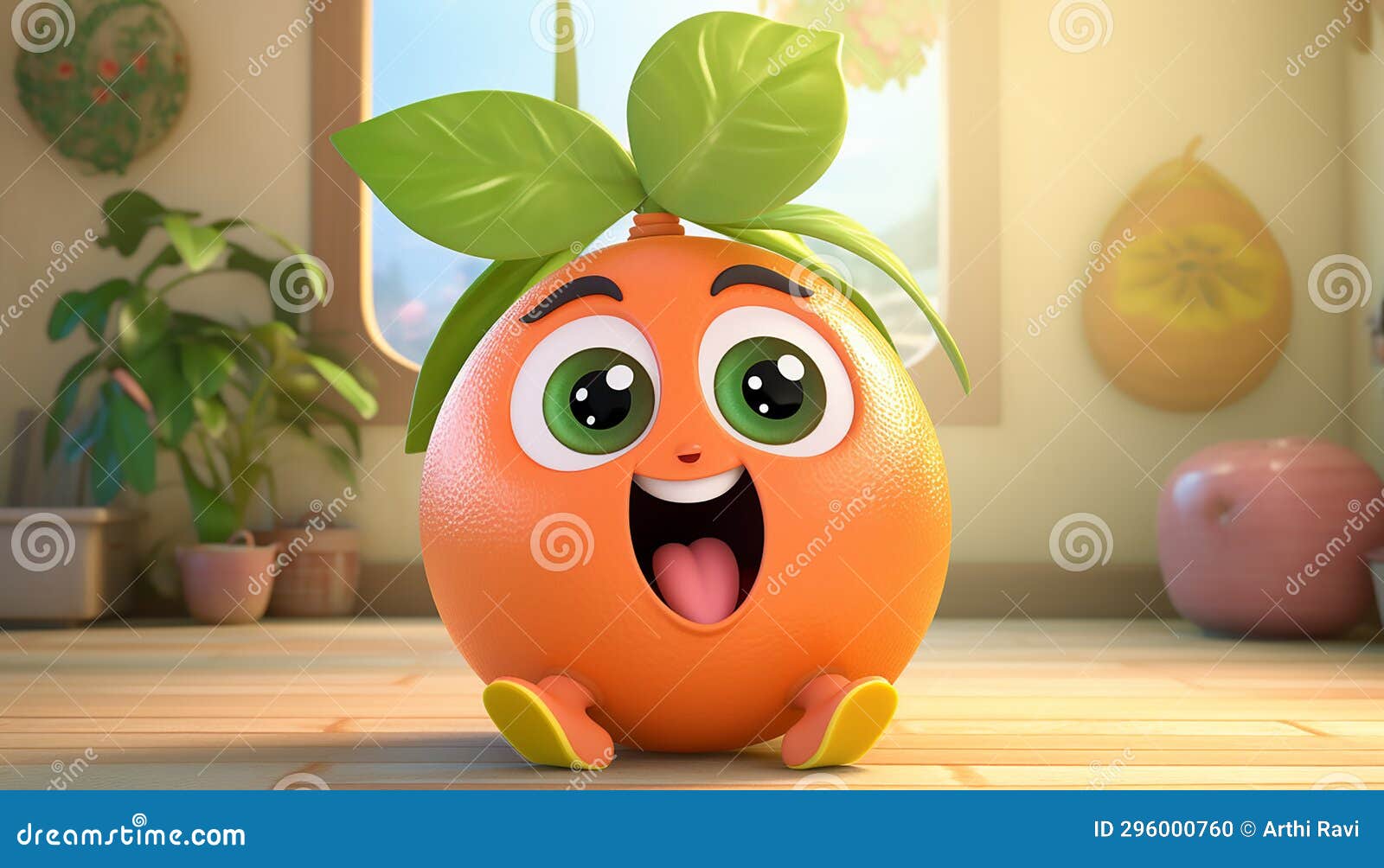 A Cute Grapefruit on Suitable Background Stock Illustration ...