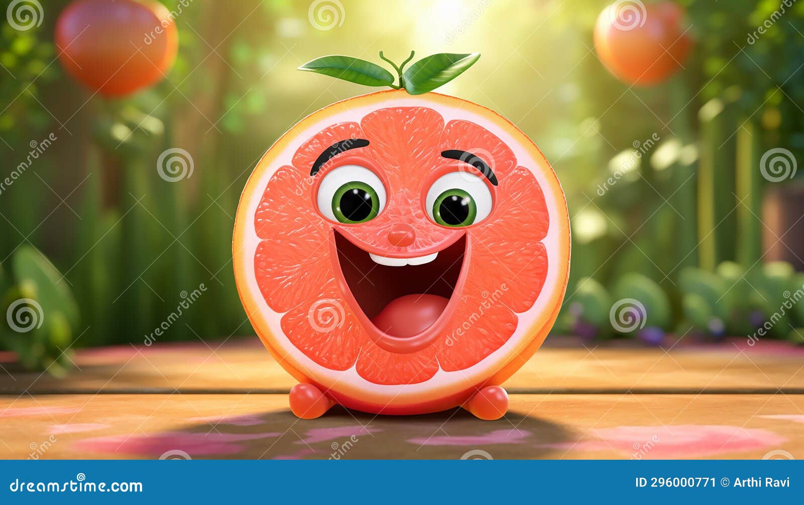 A Cute Grapefruit on Suitable Background Stock Illustration ...