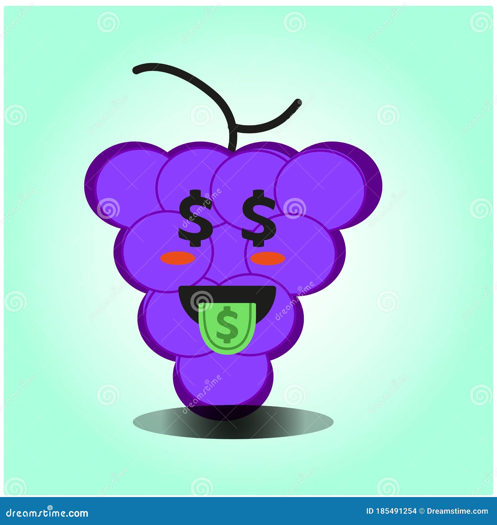 Cute Grapes Cartoon Mascot Character Vector Design Stock Vector ...