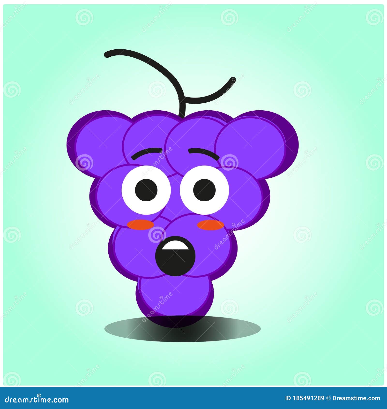 Cute Grapes Cartoon Mascot Character Vector Design Stock Vector ...