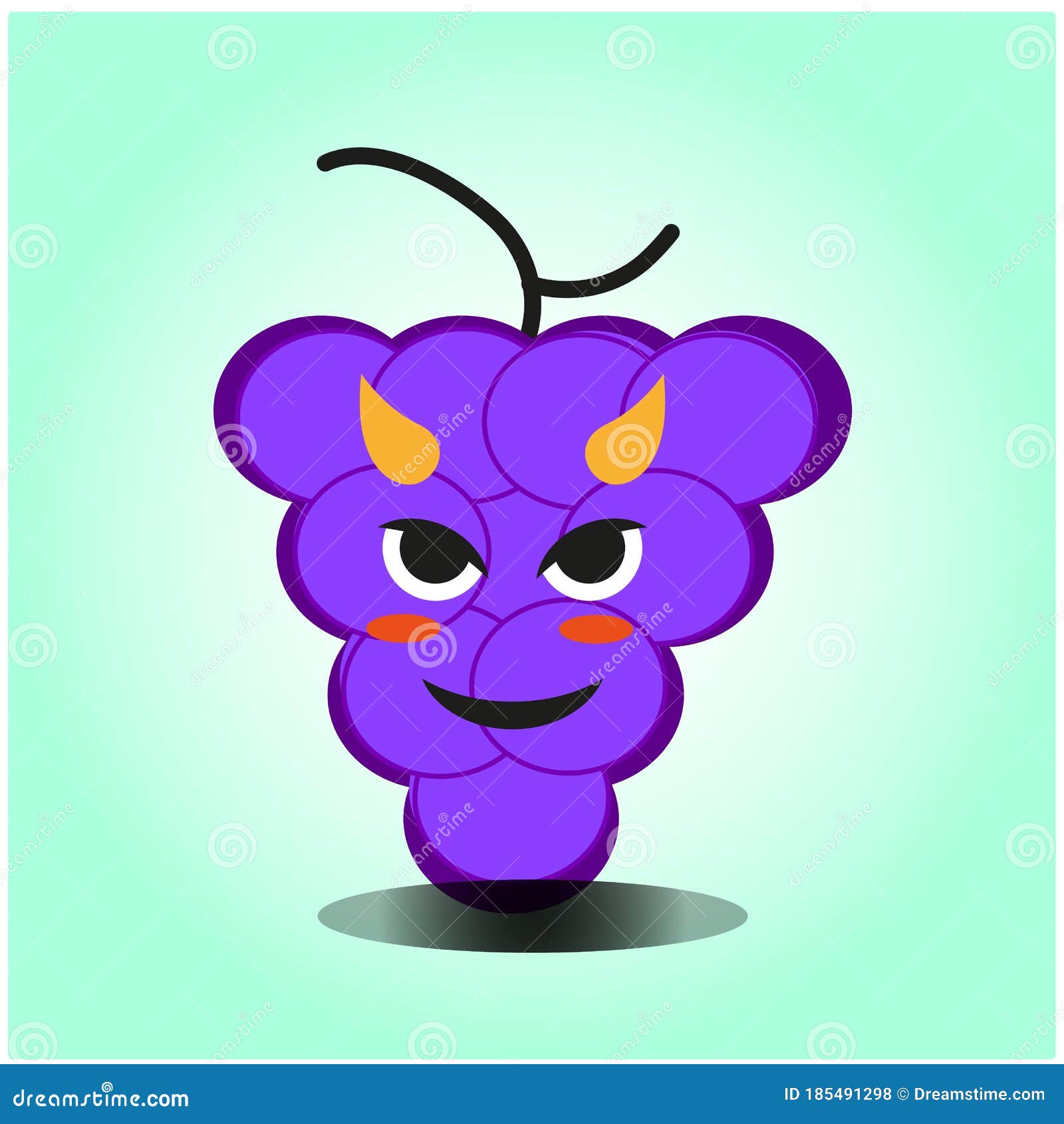 Cute Grapes Cartoon Mascot Character Vector Design Stock Vector ...
