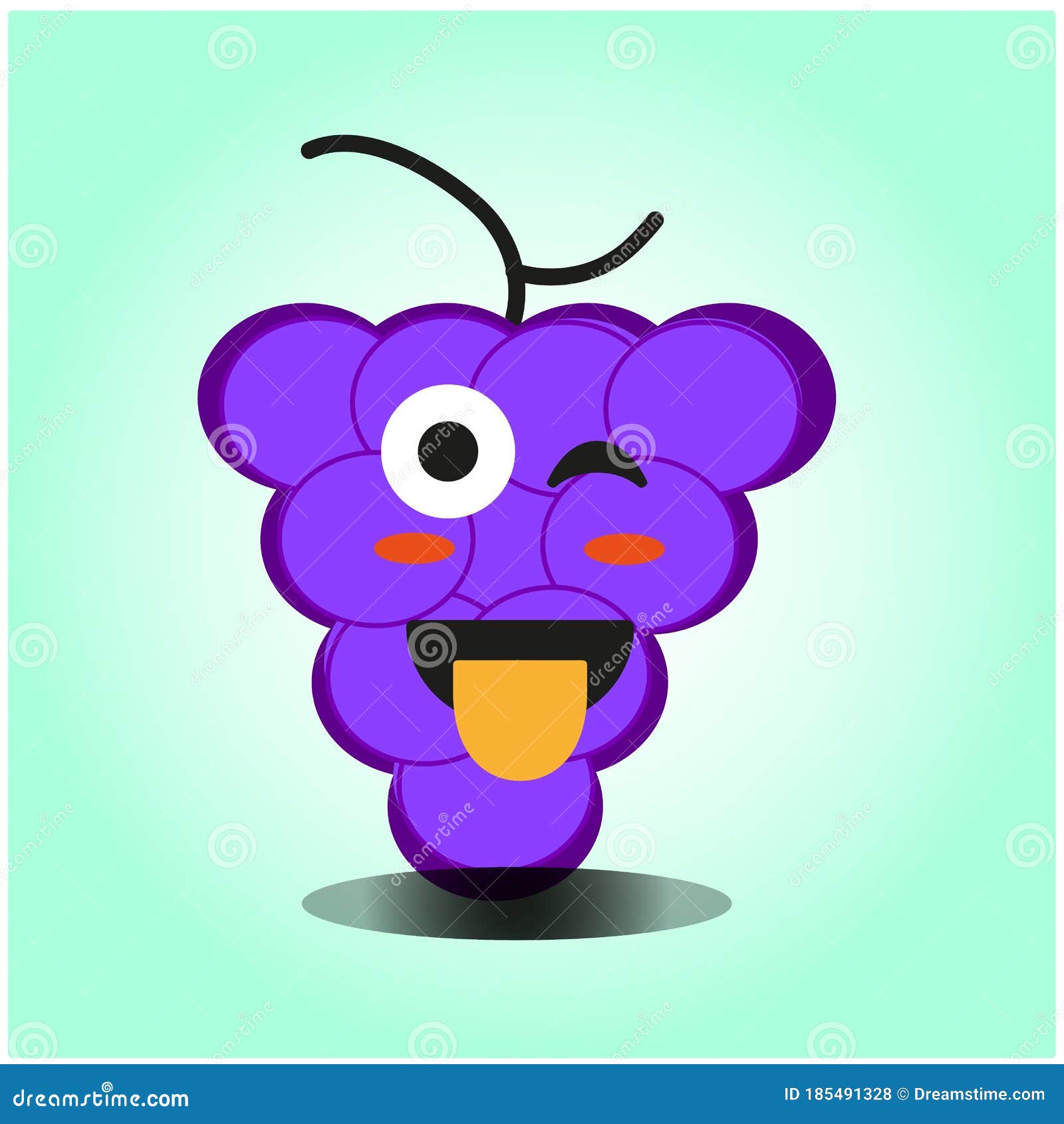 Cute Grapes Cartoon Mascot Character Vector Design Stock Vector ...