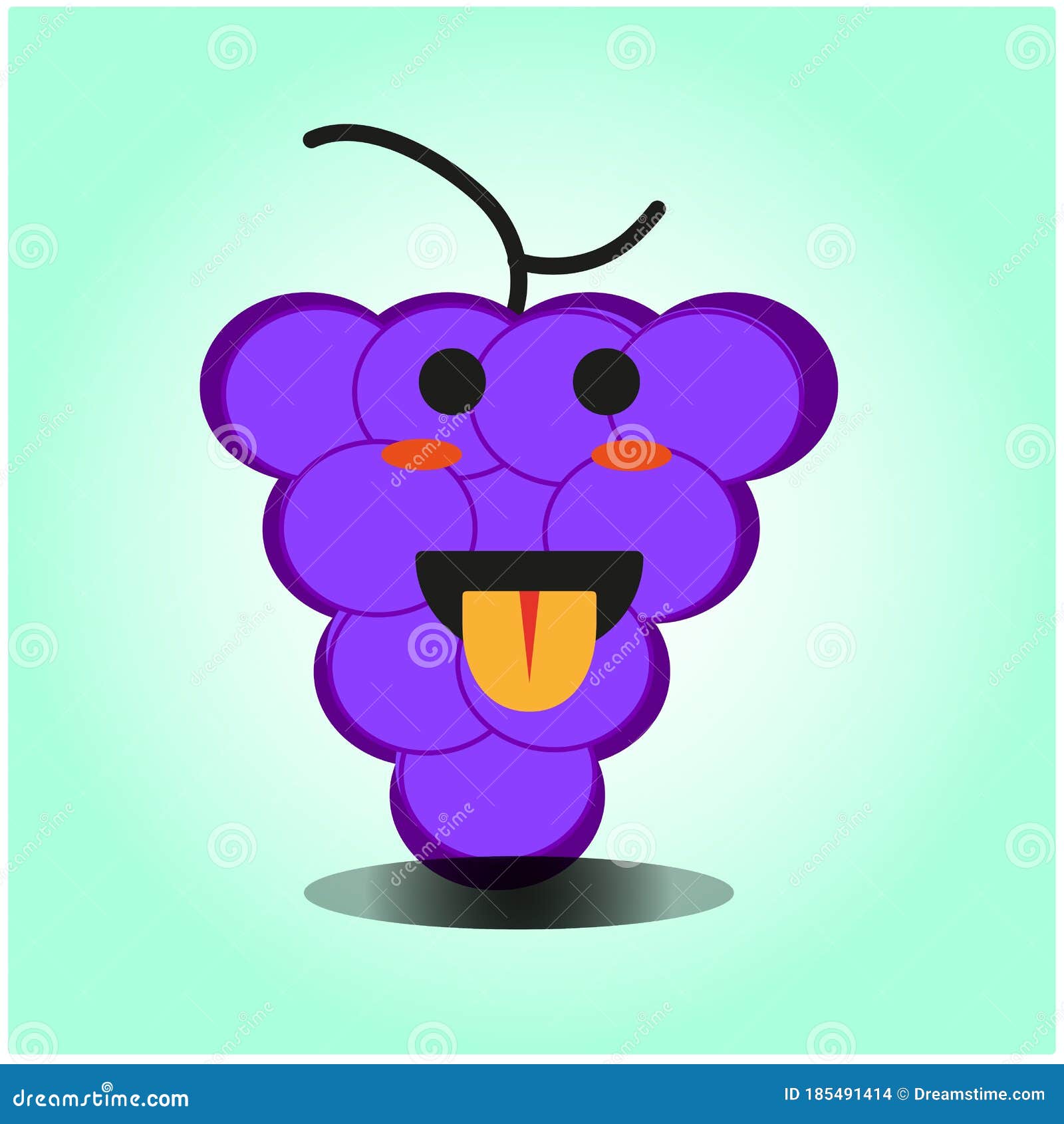 Cute Grapes Cartoon Mascot Character Vector Design Stock Vector ...