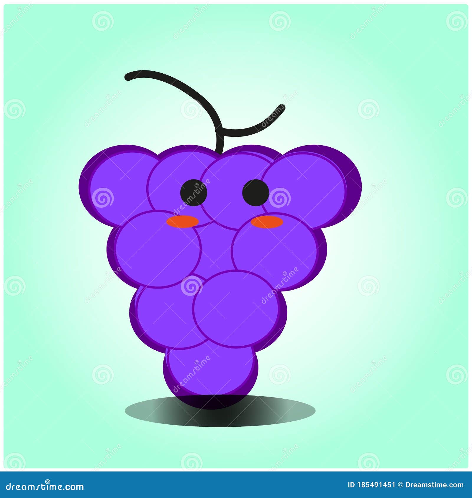Cute Grapes Cartoon Mascot Character Vector Design Stock Vector ...