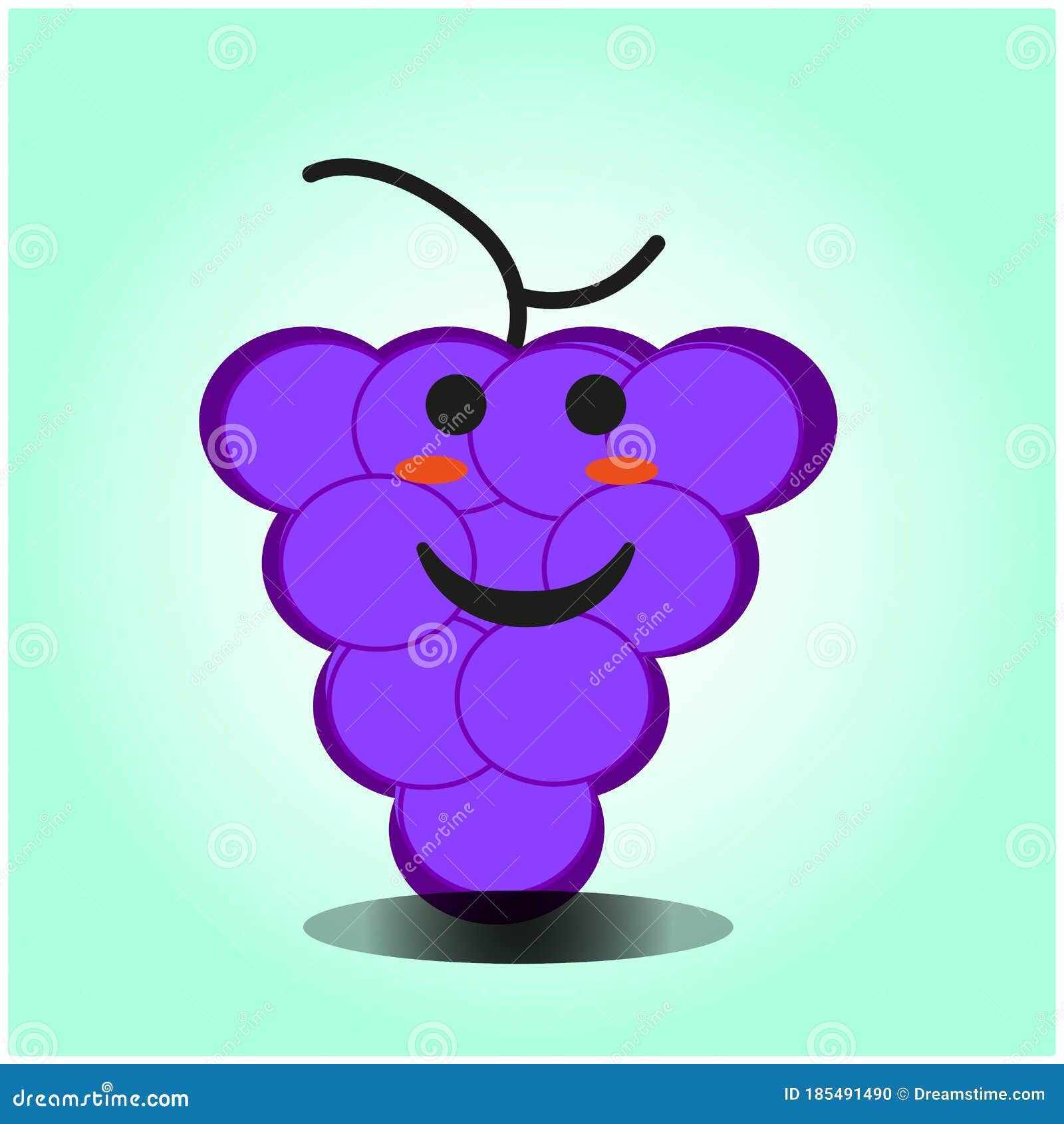 Cute Grapes Cartoon Mascot Character Vector Design Stock Vector ...