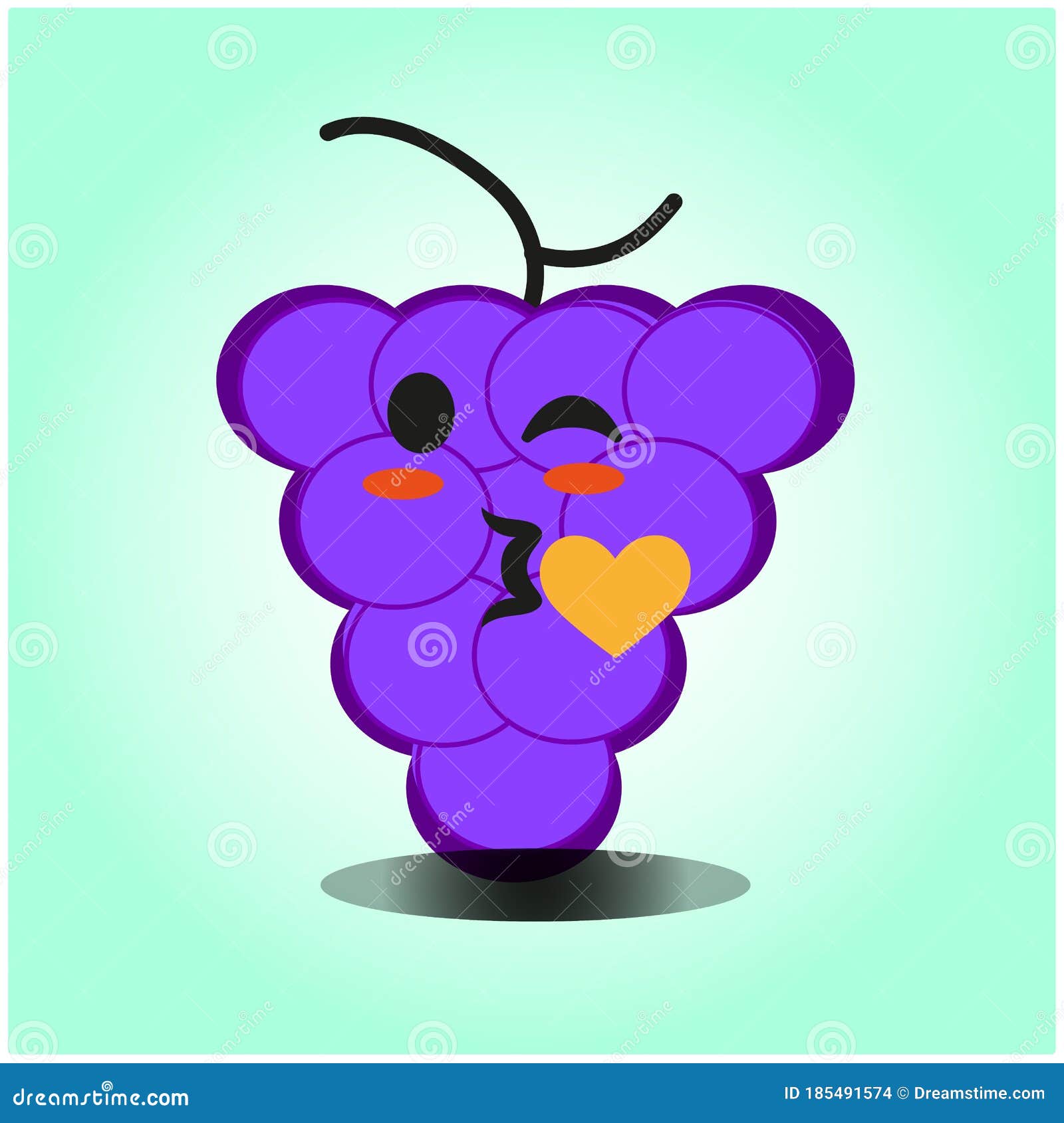 Cute Grapes Cartoon Mascot Character Vector Design Stock Vector ...