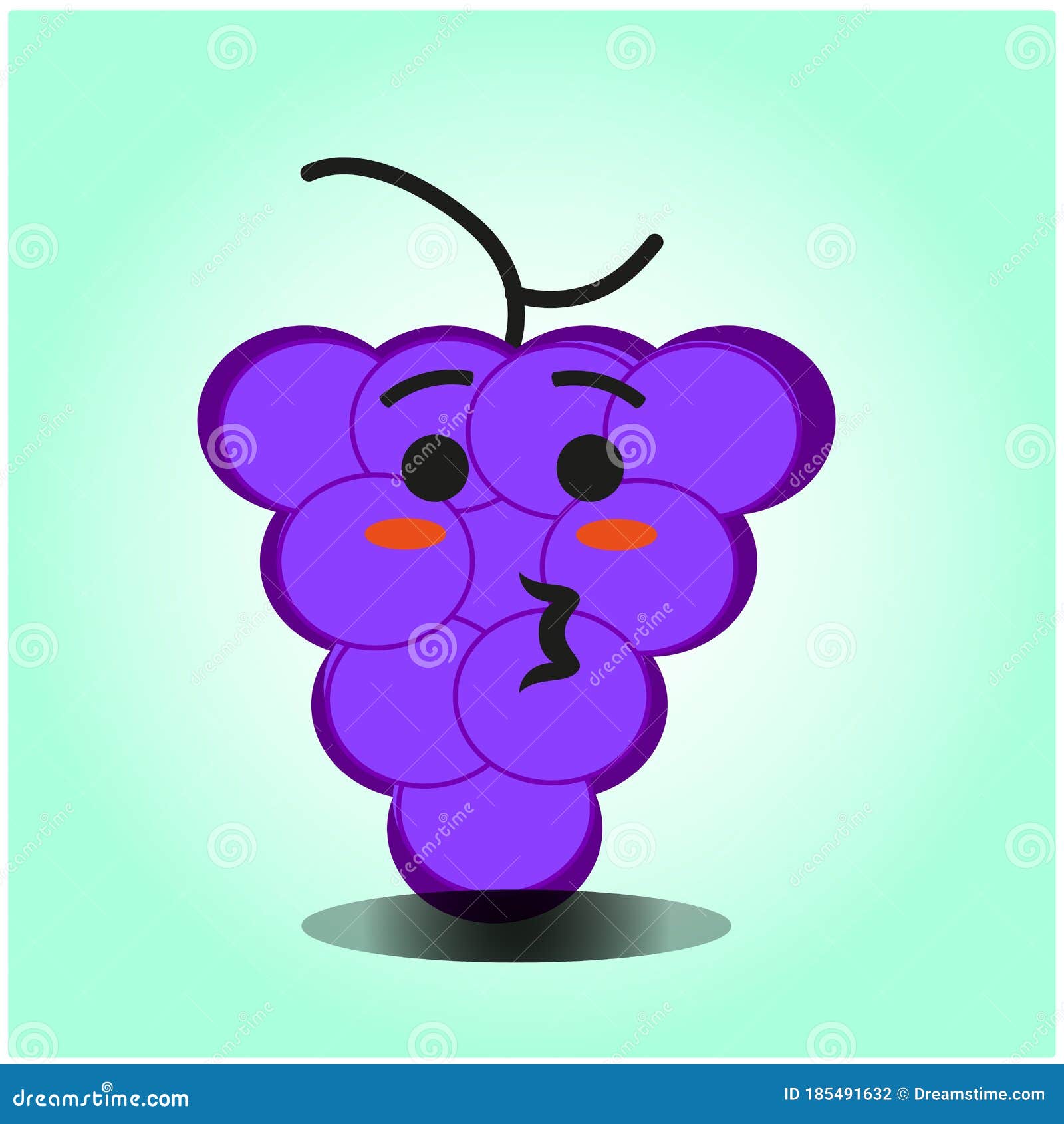 Cute Grapes Cartoon Mascot Character Vector Design Stock Vector ...