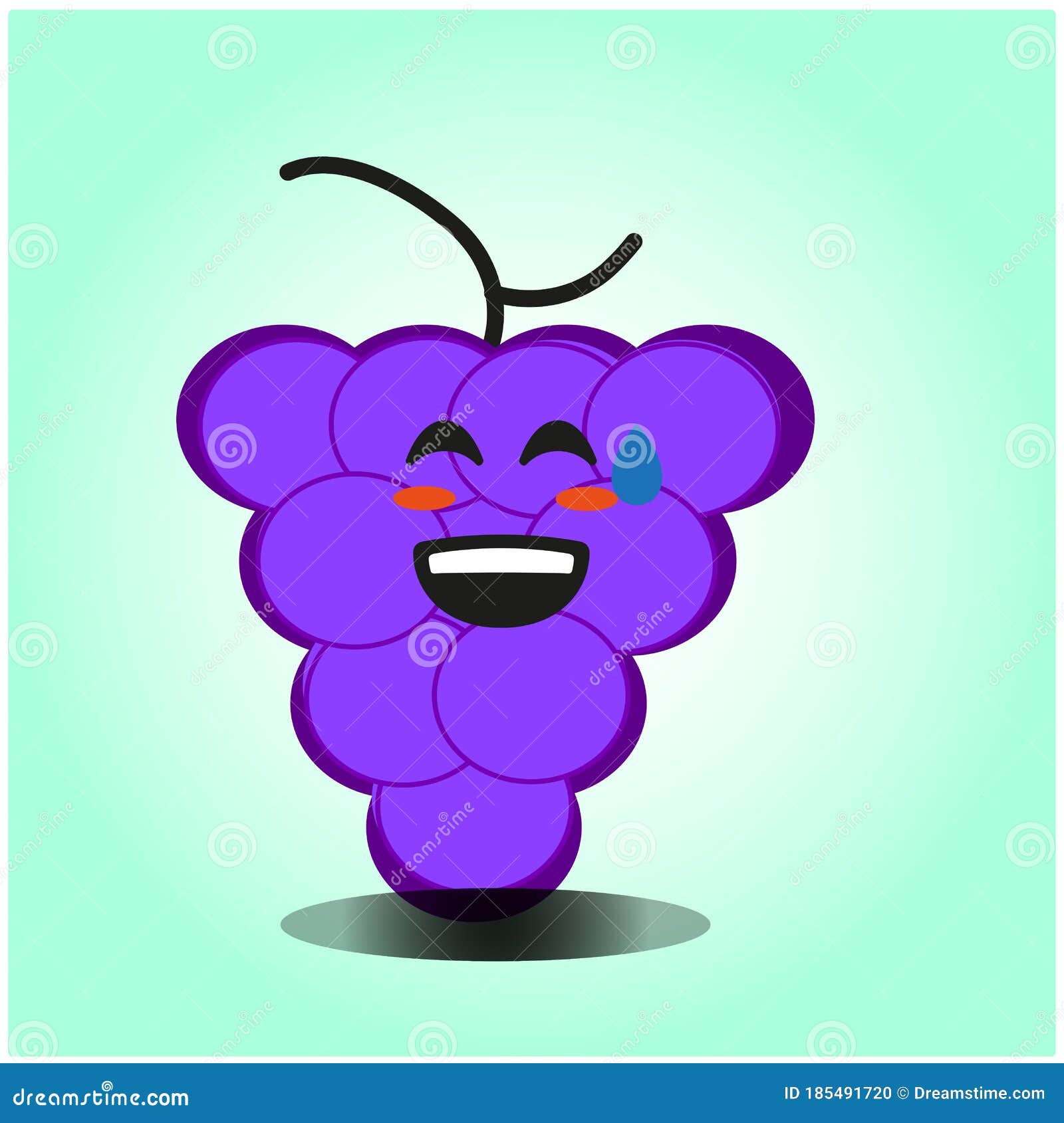 Cute Grapes Cartoon Mascot Character Vector Design Stock Vector ...