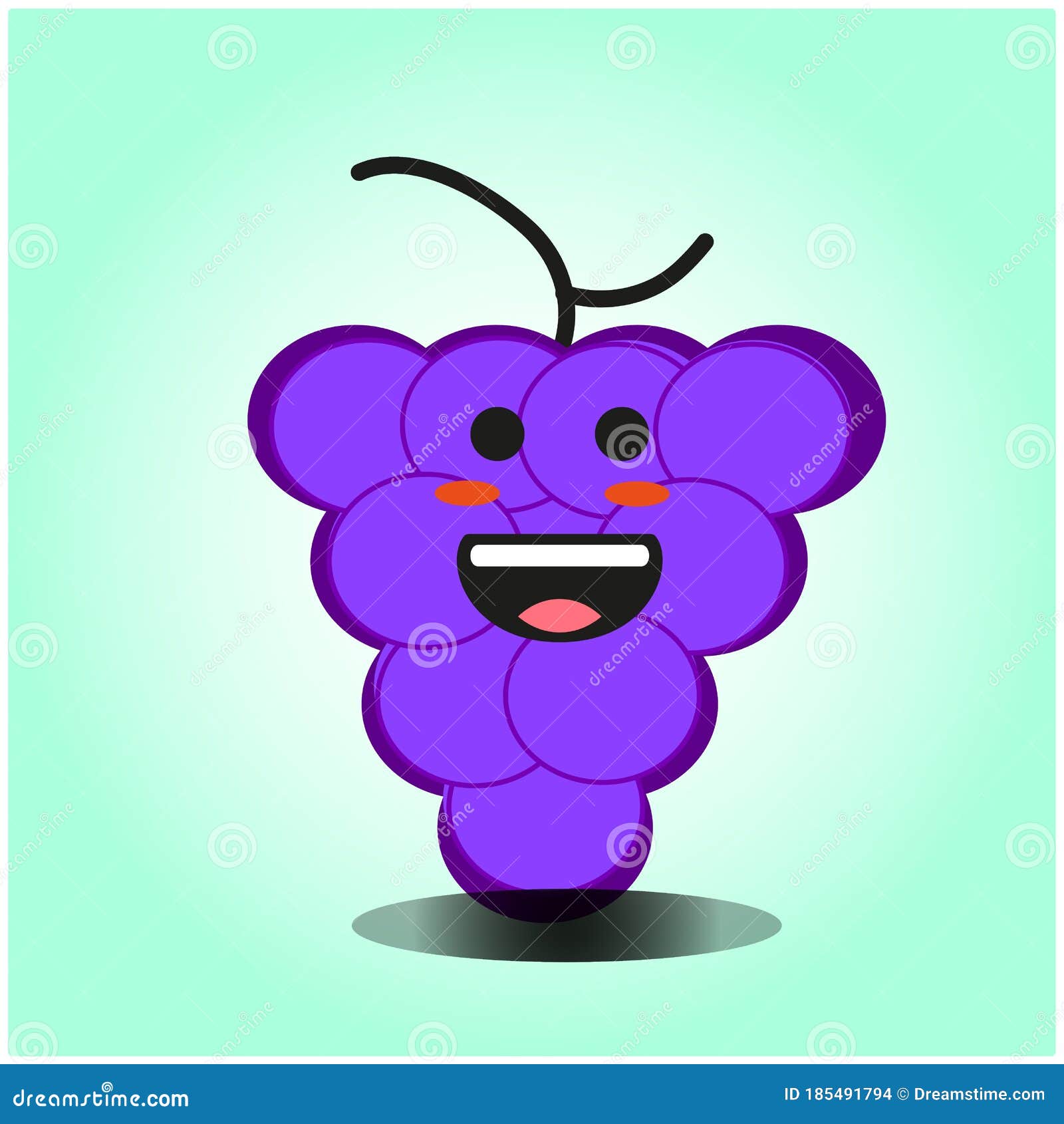 Cute Grapes Cartoon Mascot Character Vector Design Stock Vector ...