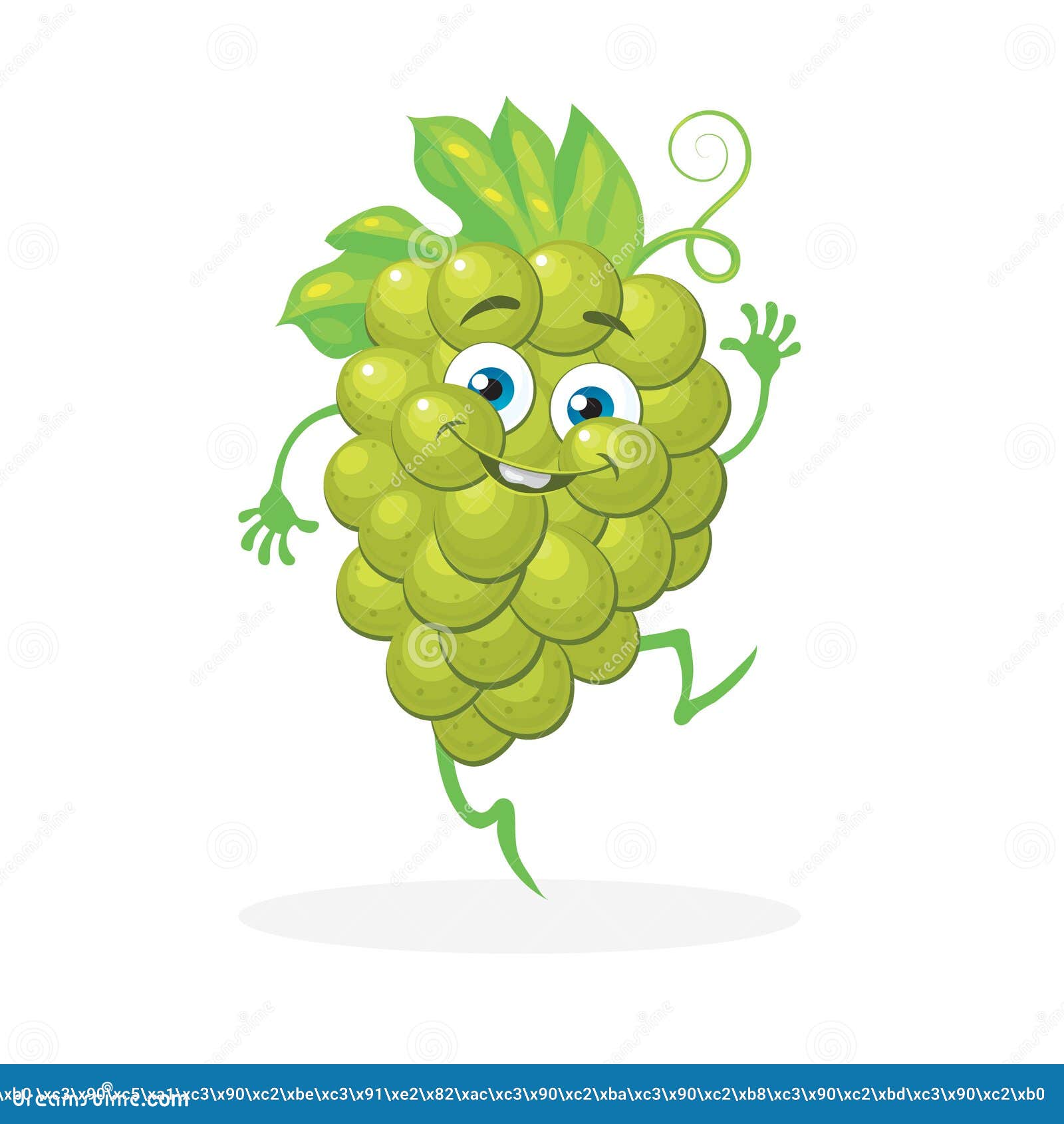 Cute Grapes on a White Background. Vector Stock Vector - Illustration ...