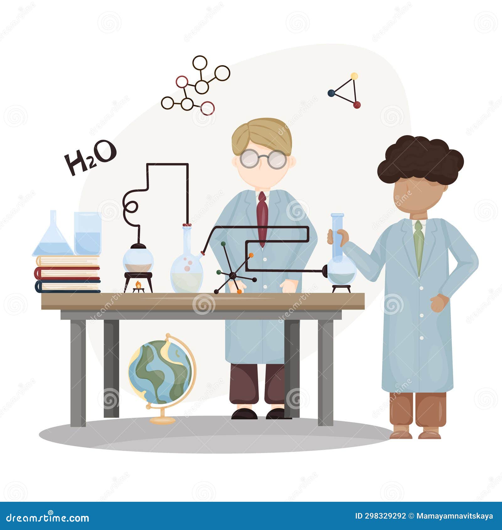 Cute Graphics Scientist Character are Doing Experiments with Their Own ...