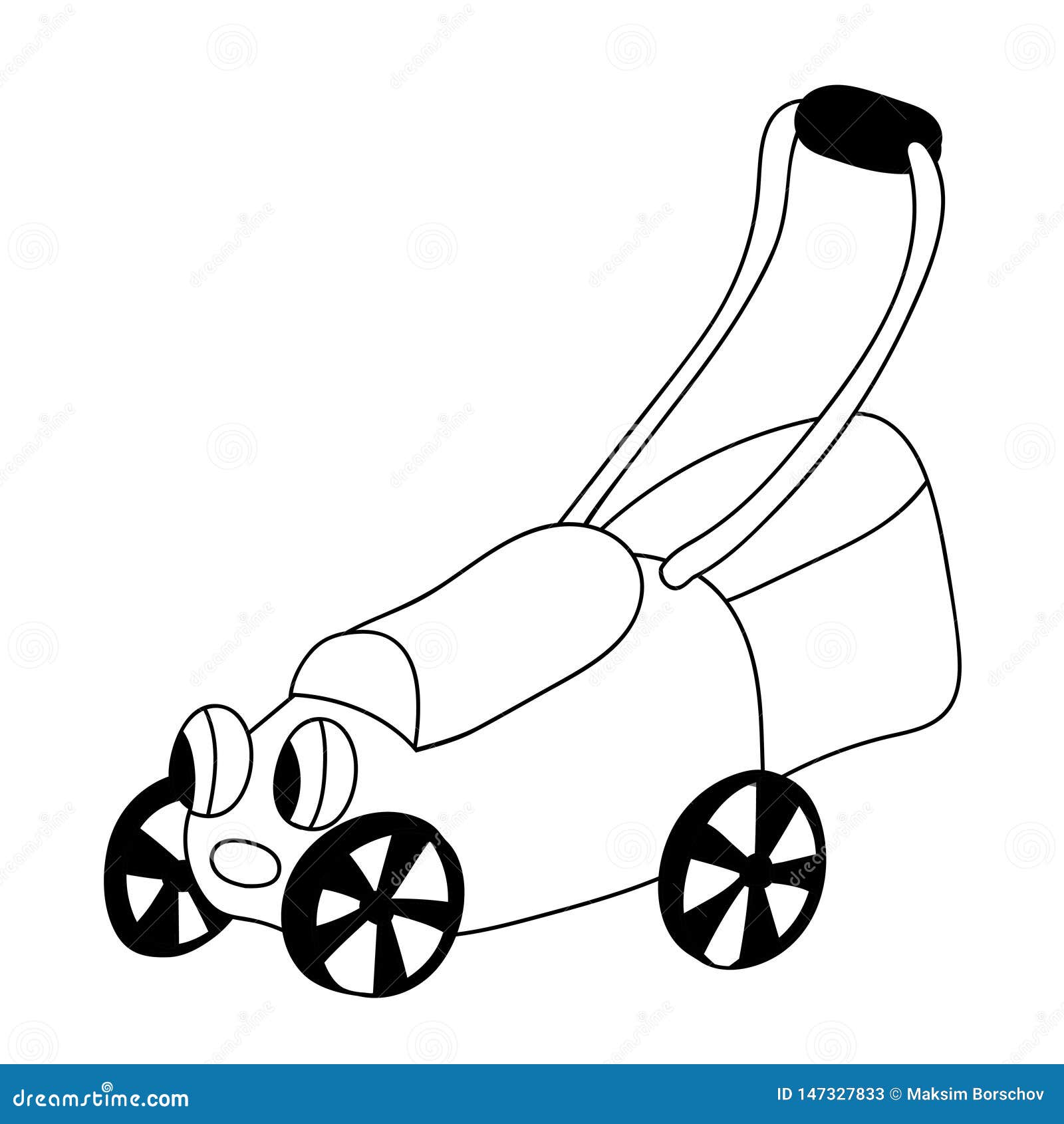 Cute Grass-cutter Outline. Isolated Vector Illustration Stock Vector ...