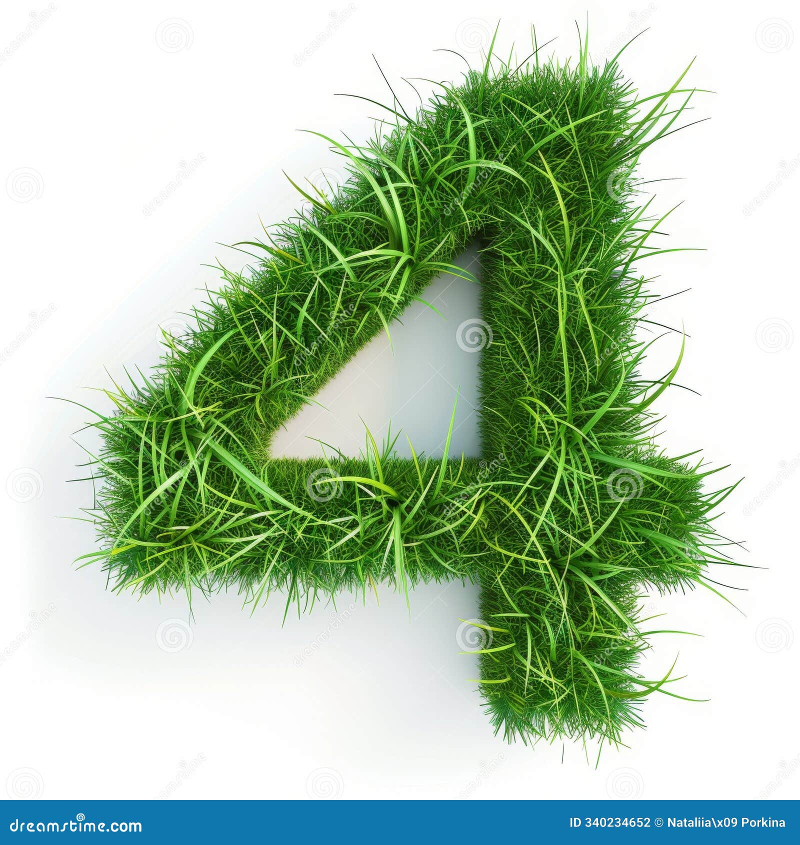 Cute Grass Texture Number 4 on Background. Lush Grass Number Four on ...