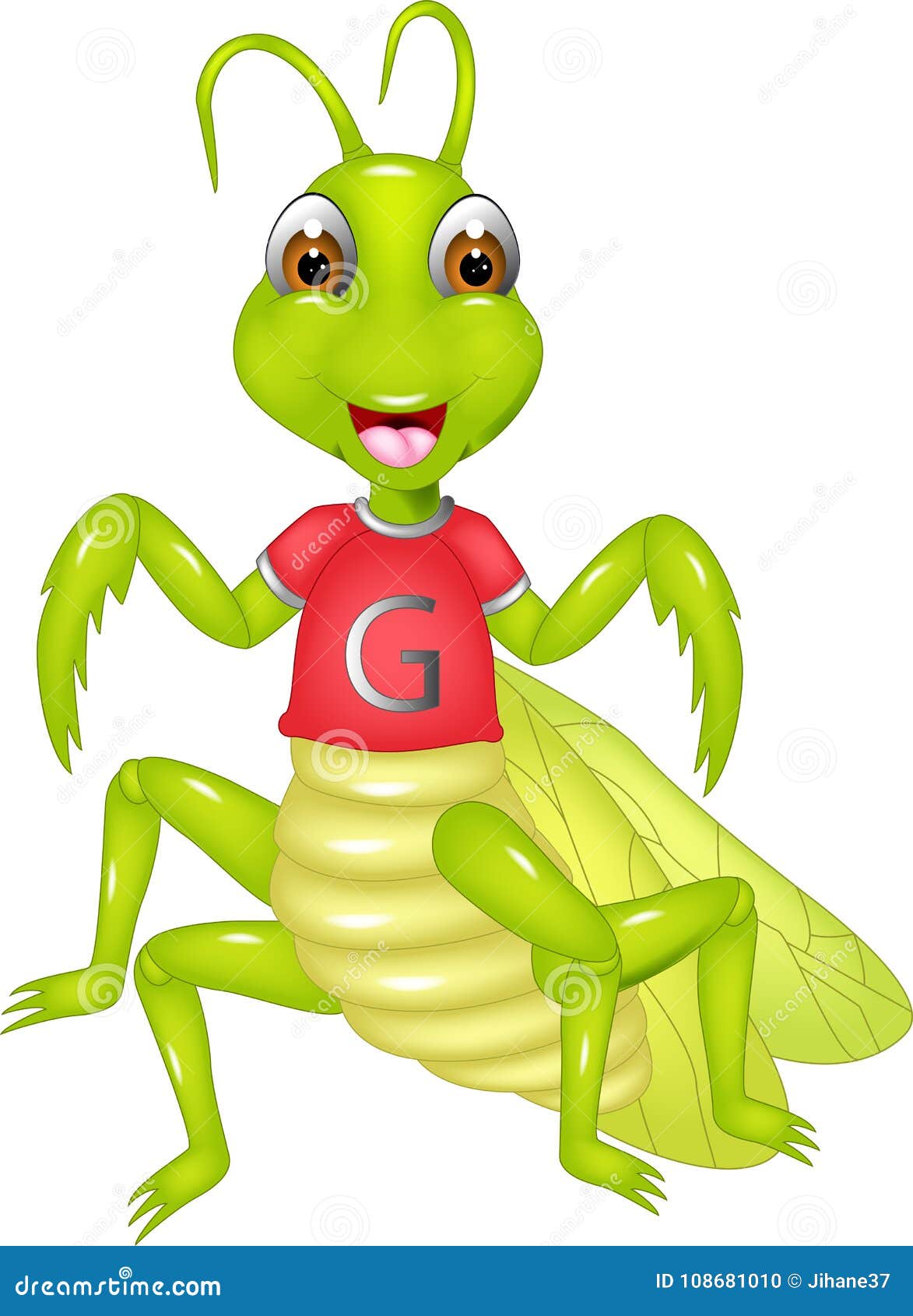Standing Grasshopper Cartoon Character Vector Illustration ...