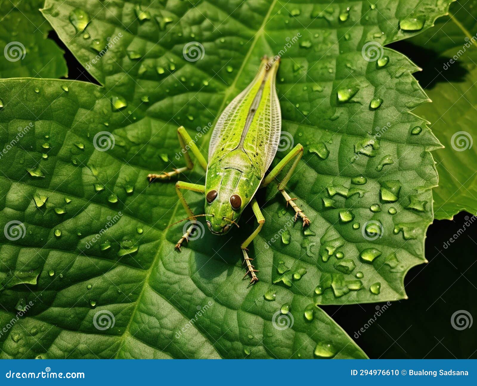 Grasshopper On Leaf Made With Generative AI Illustration Royalty-Free ...