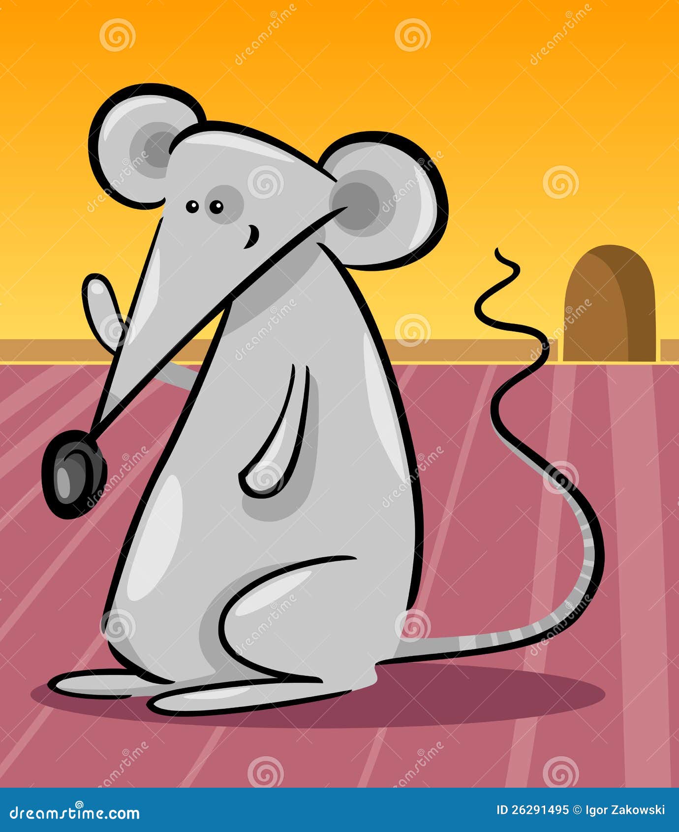 Cute Gray Mouse Cartoon Illustration Stock Vector - Illustration of ...