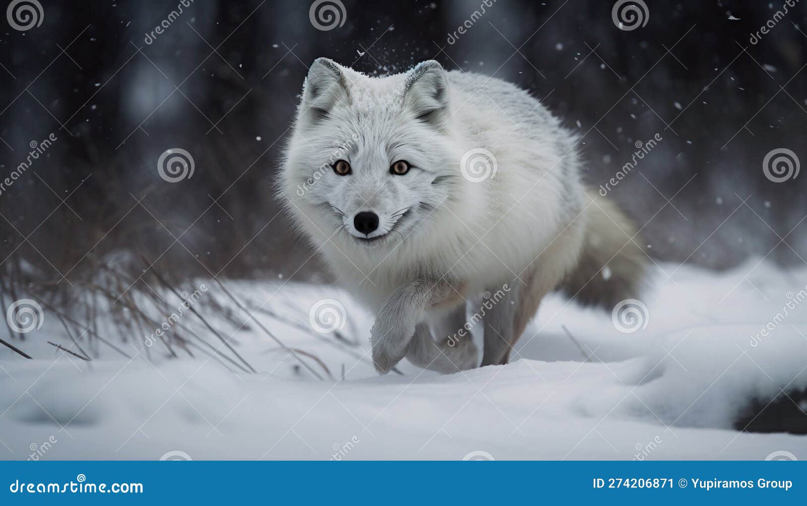 Cute Gray Wolf in Arctic Snowstorm Walking Generated by AI Stock Image ...