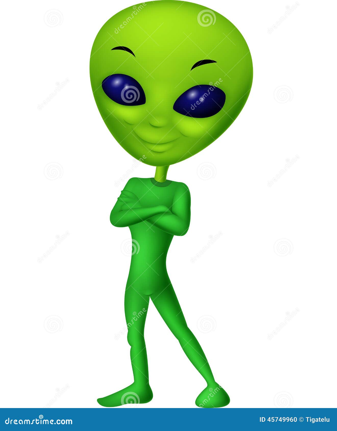 Cute green alien cartoon stock vector. Illustration of recreation ...