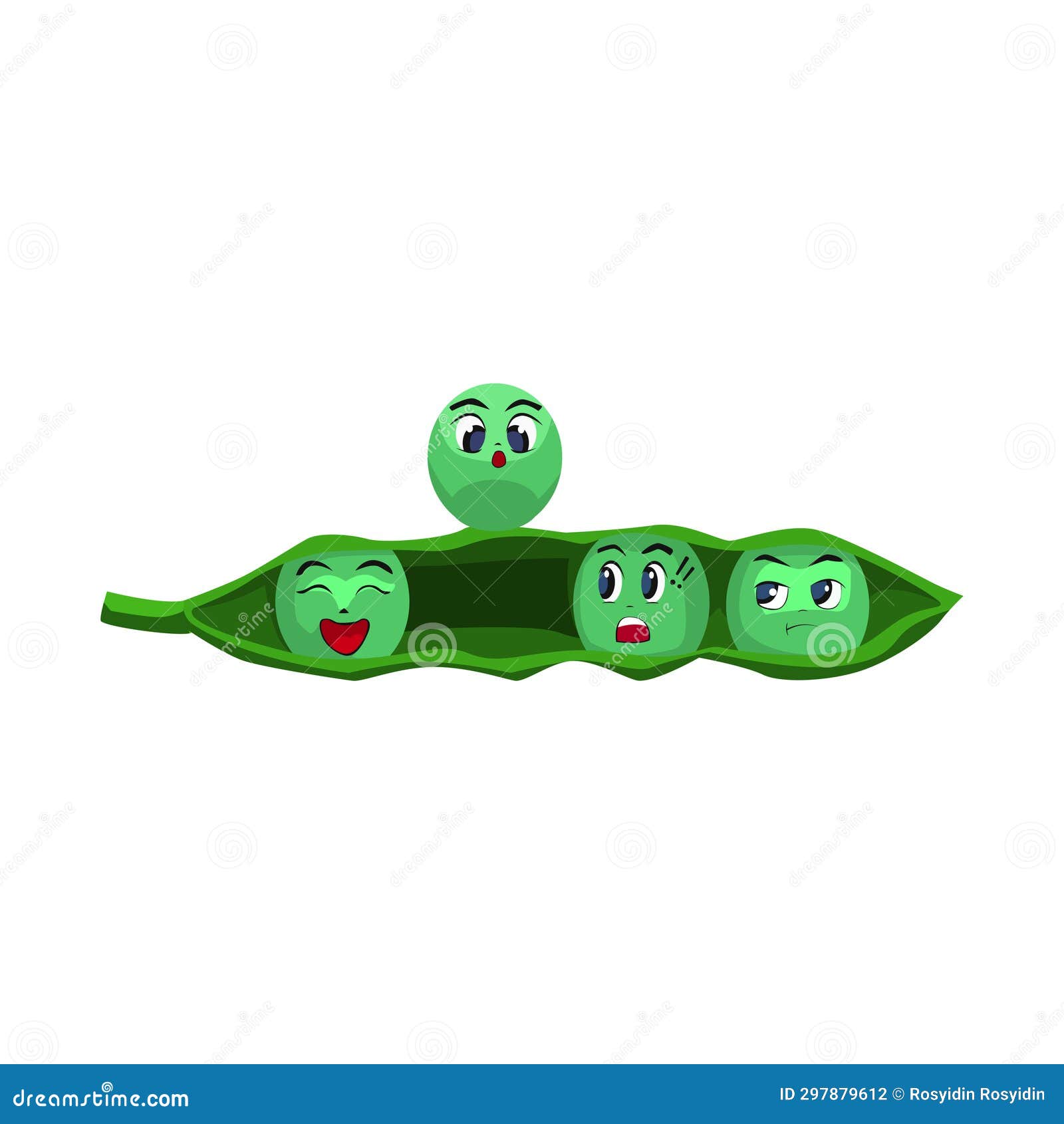 Cute Green Beans Character Illustration Stock Vector - Illustration of ...