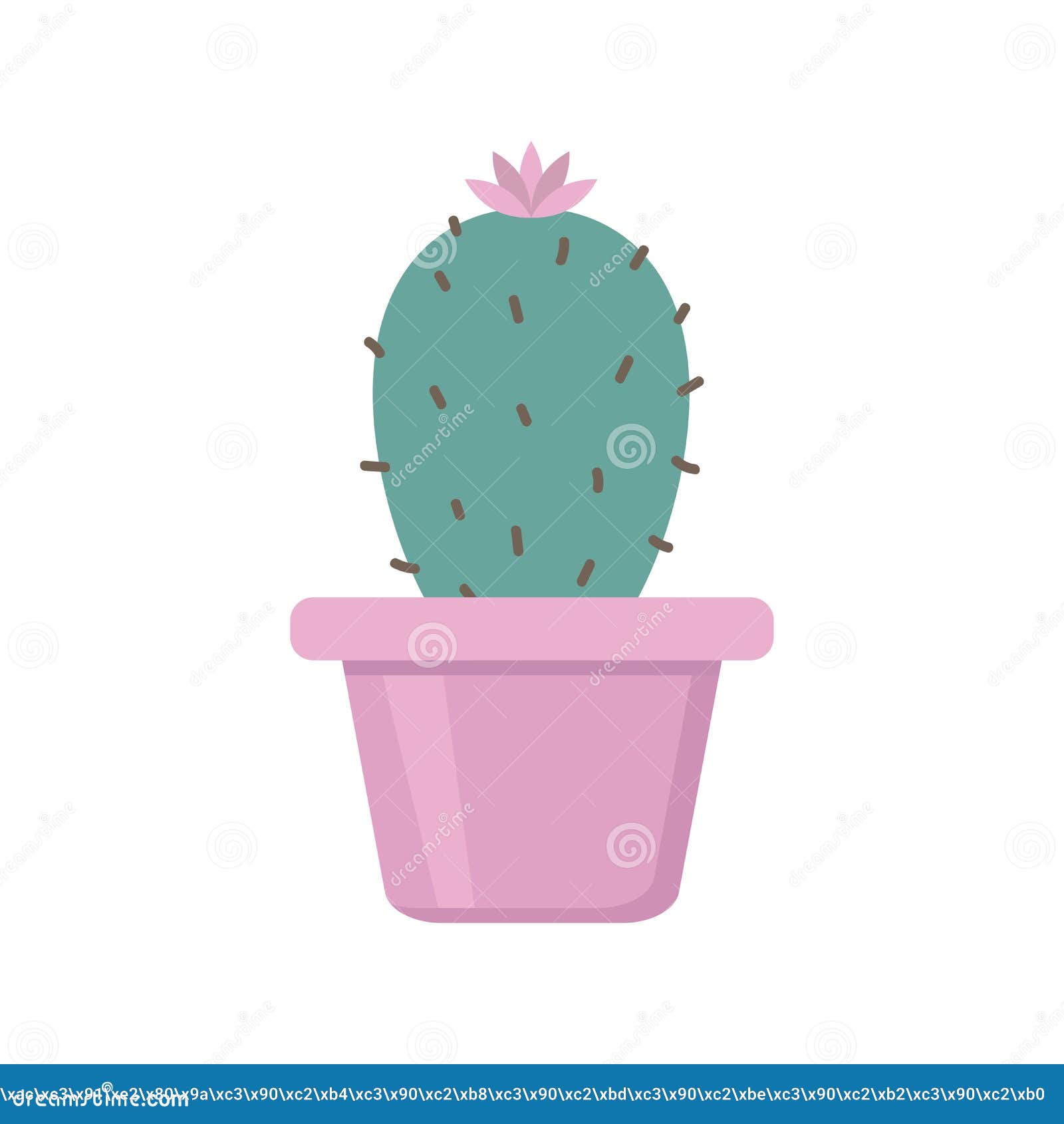 Cute Green Cactus in a Pink Pot Stock Vector - Illustration of ...